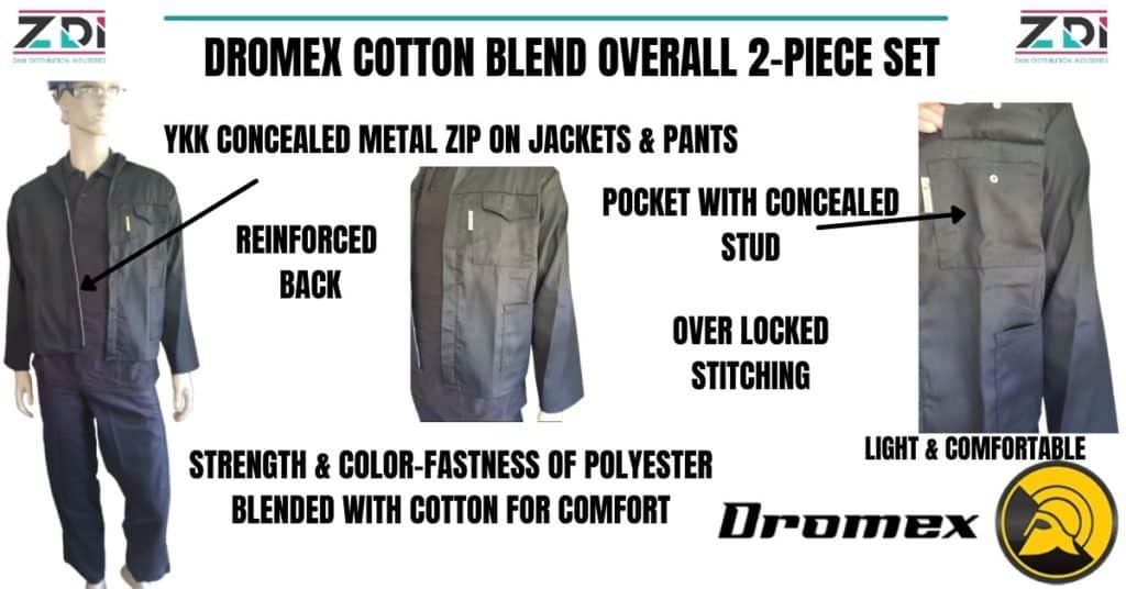 Dromex Polycotton Conti Suit - ZDI - Safety PPE & Uniforms Wholesaler ...