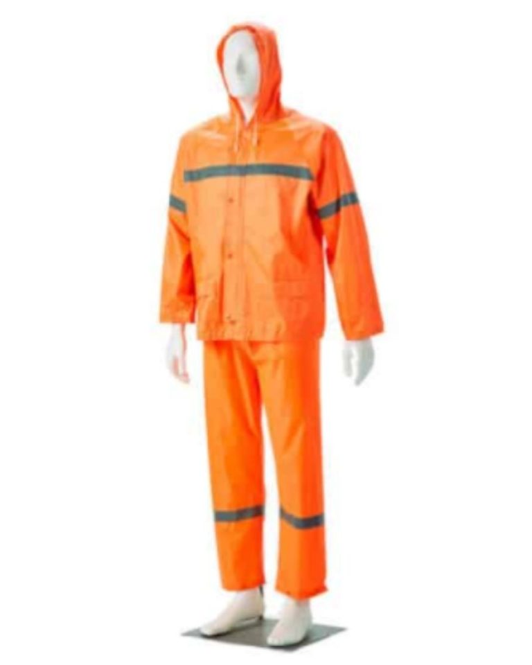 Orange Reflective Rubberized Rain Suits, Hood, Zip and Storm Flap - ZDI ...