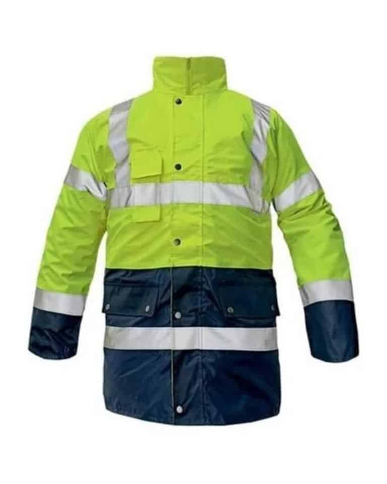 Dromex Two Tone Waterproof Hi Viz Thermal Jackets, Lime/ Navy Blue ...
