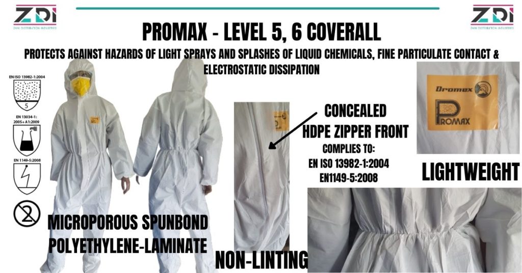 Dromex Promax Disposable Coverall Type 5/6 White S‑3XL EN13034 - ZDI ...