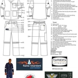 Dromex D59 Navy Blue Flame Acid Jacket With Reflective SABS Marked ...