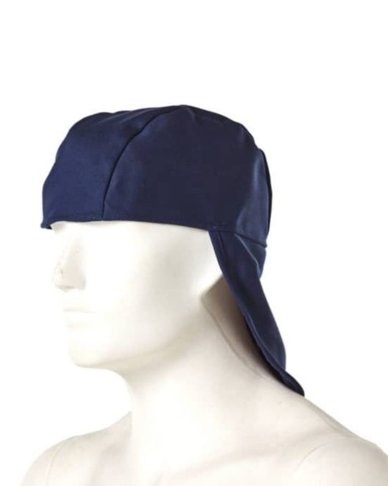 Dromex D59 Navy Blue Flame & Acid 3 Panel Welders Skull Cap With Neck ...