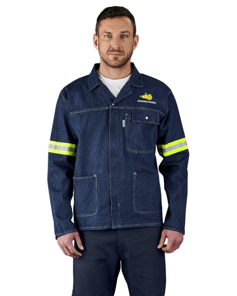 Cast Premium 100% Cotton Denim Jacket WITH YELLOW REFLECTIVES - ZDI ...