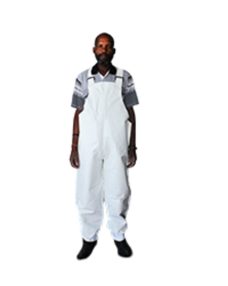 Chemical Waterproof Trouser Bib & Braces White PVC 400g - ZDI - Safety ...