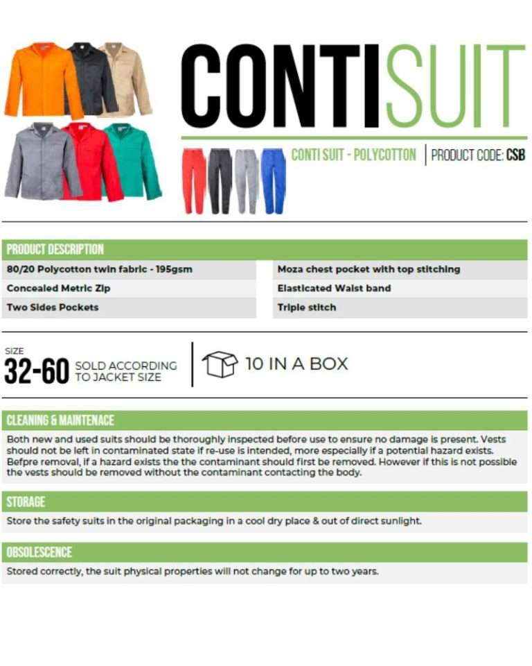 Pioneer COLORS 32-44 Conti-Suit 80/20 Multi-Colour 32-44 - ZDI - Safety ...