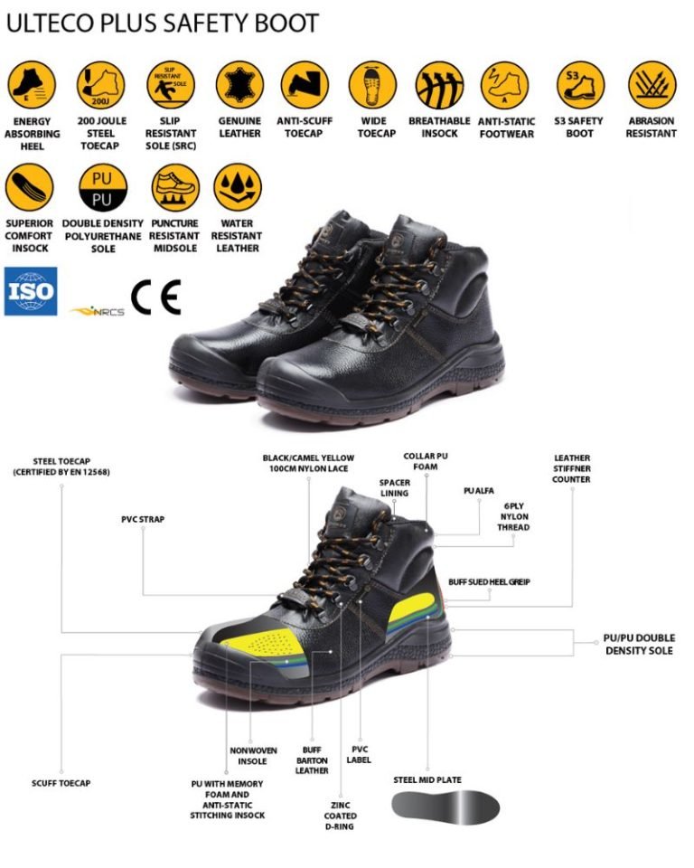 Ulteco S3 Plus Safety Boots - ZDI - Safety PPE & Uniforms Wholesaler Since 2018