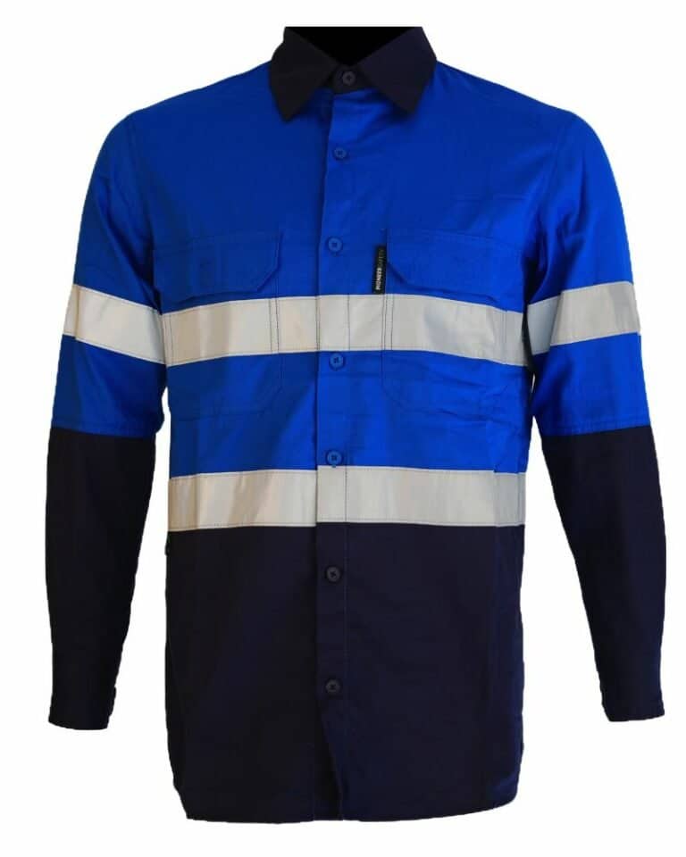 Mining long sleeve reflective shirt two-toned Royal blue and navy - ZDI ...